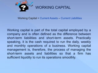 Training report on working capital | PPTX