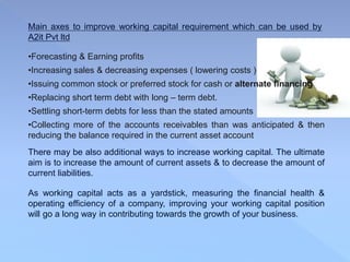 Training report on working capital | PPTX