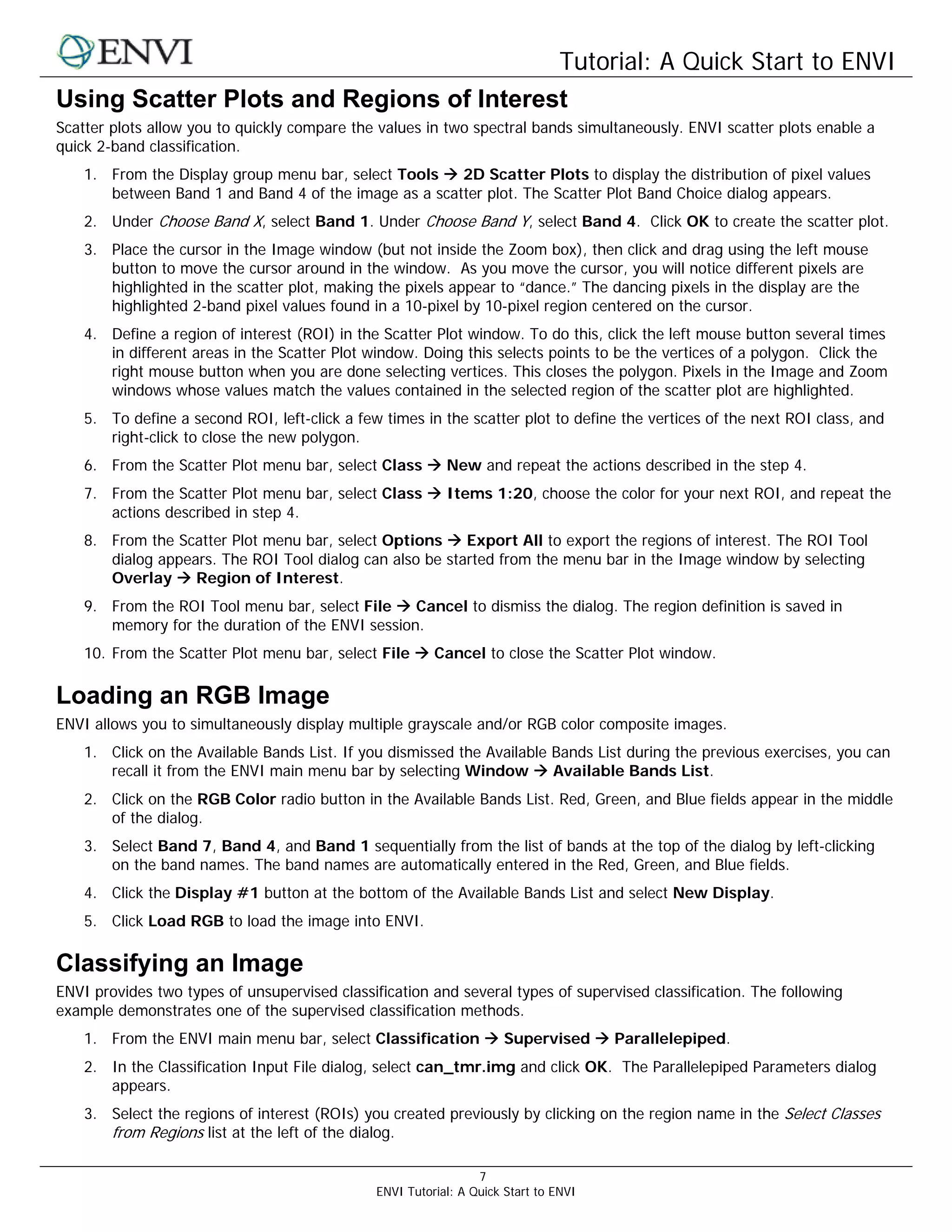 1 tutorial01 envi quick_start | PDF