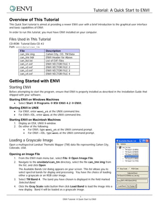 1 tutorial01 envi quick_start | PDF