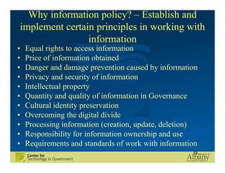ICEGOV - Tutorial 1 - Information Policy Concepts and Principles | PDF