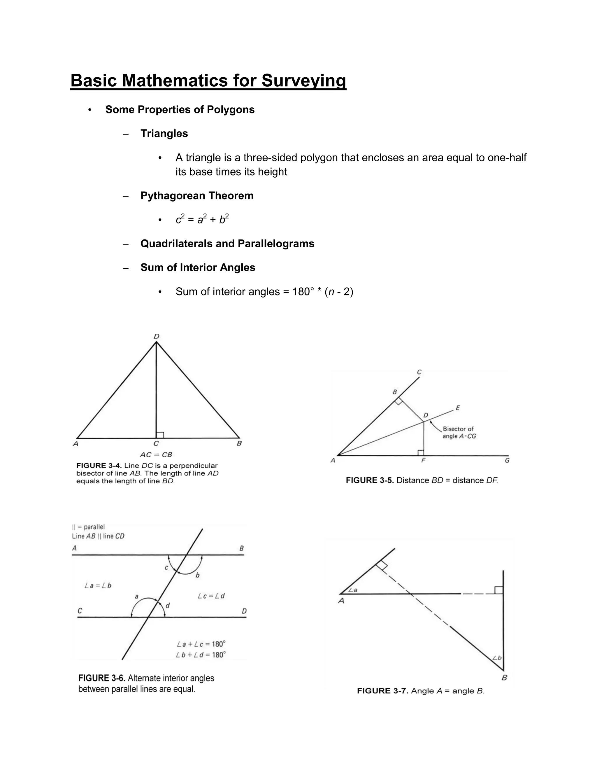 s2 2 tutorial notes basic mathematics for surveying | PDF