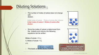 1 Types of reactions, solution stoichiometry, concentrations and ...