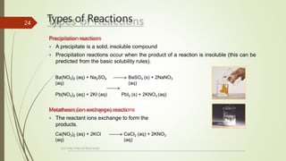 1 Types of reactions, solution stoichiometry, concentrations and ...