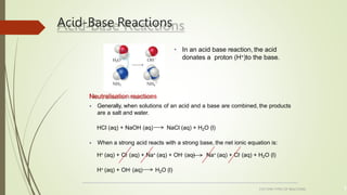 1 Types of reactions, solution stoichiometry, concentrations and ...