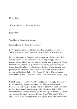 1[Type text] Worldview Essay Grading Rubric2[Type te.docx