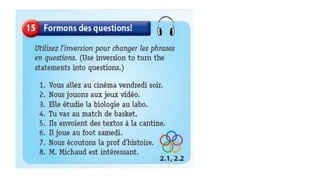 T'es Branché 1 u4a vocabulary | PPT