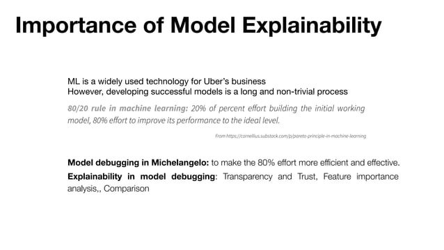 AI/ML Infra Meetup | ML explainability in Michelangelo | PPT