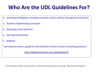 Universal Design for Learning at Inclusive Education Institute | PPT