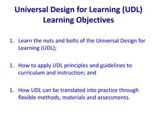Universal Design for Learning at Inclusive Education Institute | PPT
