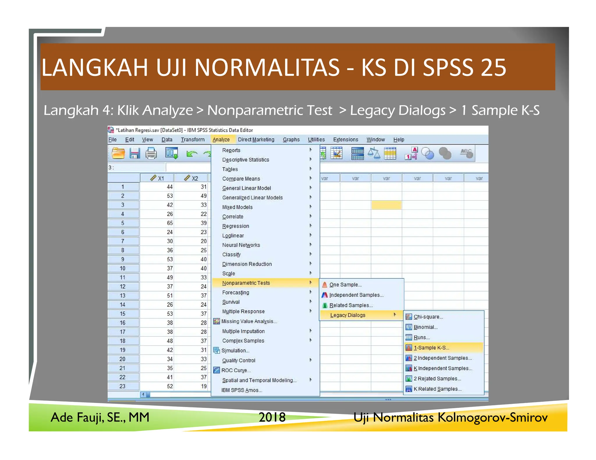 UJI NORMALITAS DENGAN SPSS VERSI 26 KOLMOGROV | PDF