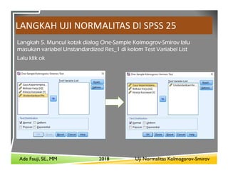 UJI NORMALITAS DENGAN SPSS VERSI 26 KOLMOGROV | PDF