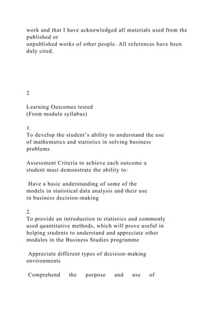 1 UNDERGRADUATE ASSIGNMENT SPECIFICATION Student.docx