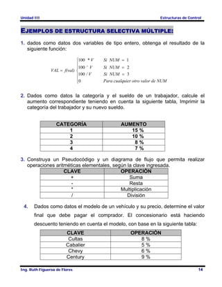 1 unidad III estructuras de control | PDF