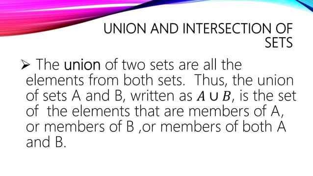 union and intersection | PPTX