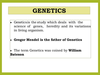 1 Unit - I Introduction to genetics, Practical implications & Impact of ...