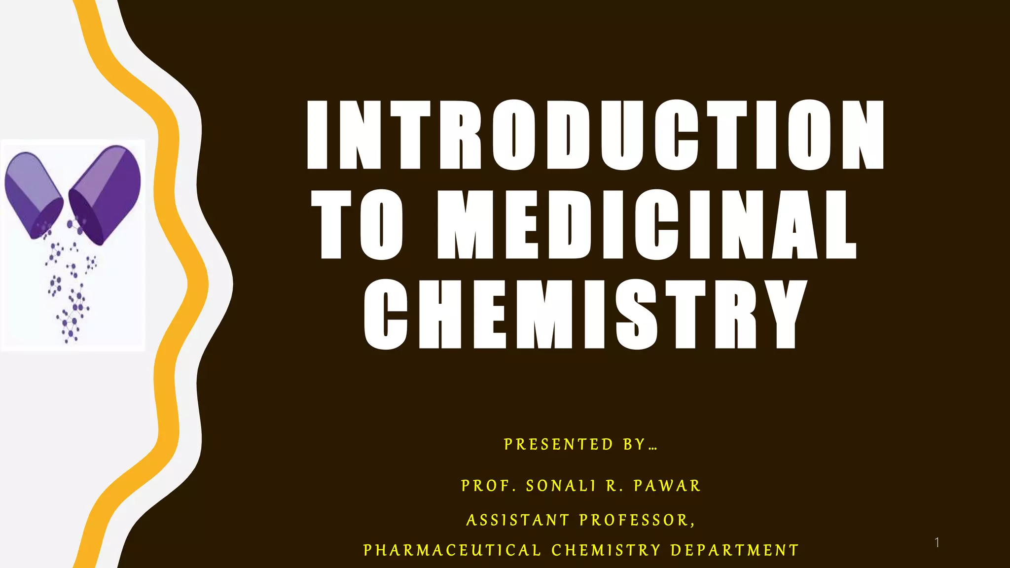 1 UNIT I: INTRODUCTION TO MEDICINAL CHEMISTRY | PPTX