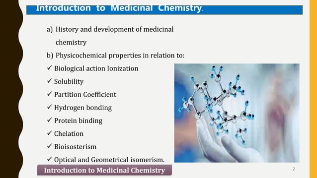 1 UNIT I: INTRODUCTION TO MEDICINAL CHEMISTRY | PPTX