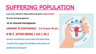 Urinary incontinence at Menopause : Dr Sharda Jain | PPTX