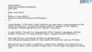1using in c# | PPT
