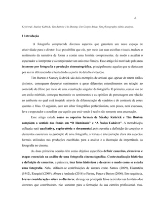 Como os aspectos formais de Stanley Kubrick e Tim Burton compõem o ...