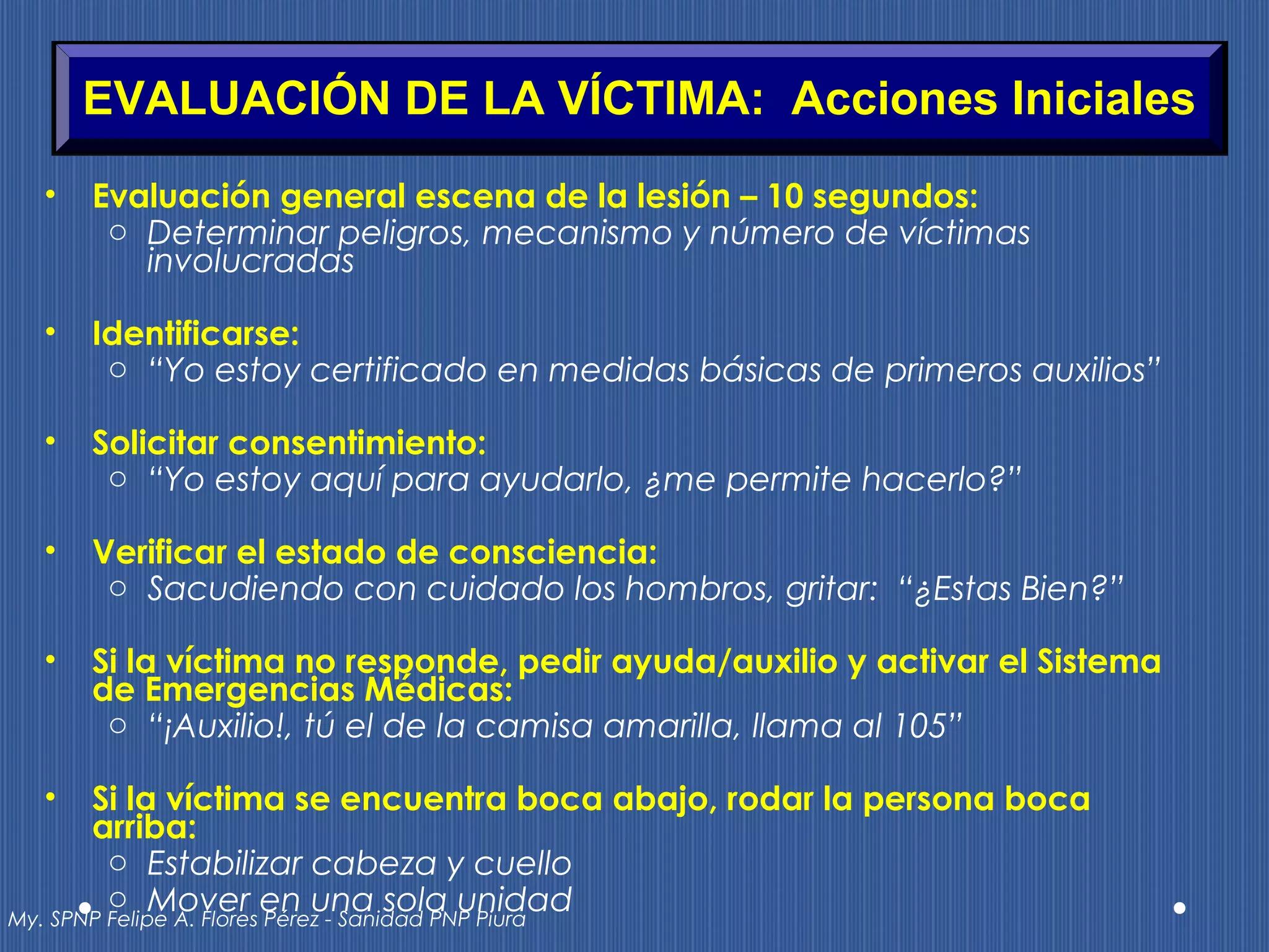 1° Valoración Primaria de la Victima