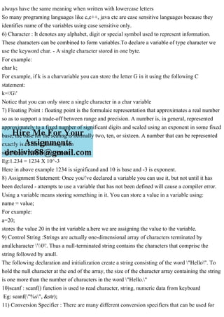 1) VariableIn programming, a variable is a container (storage area).pdf