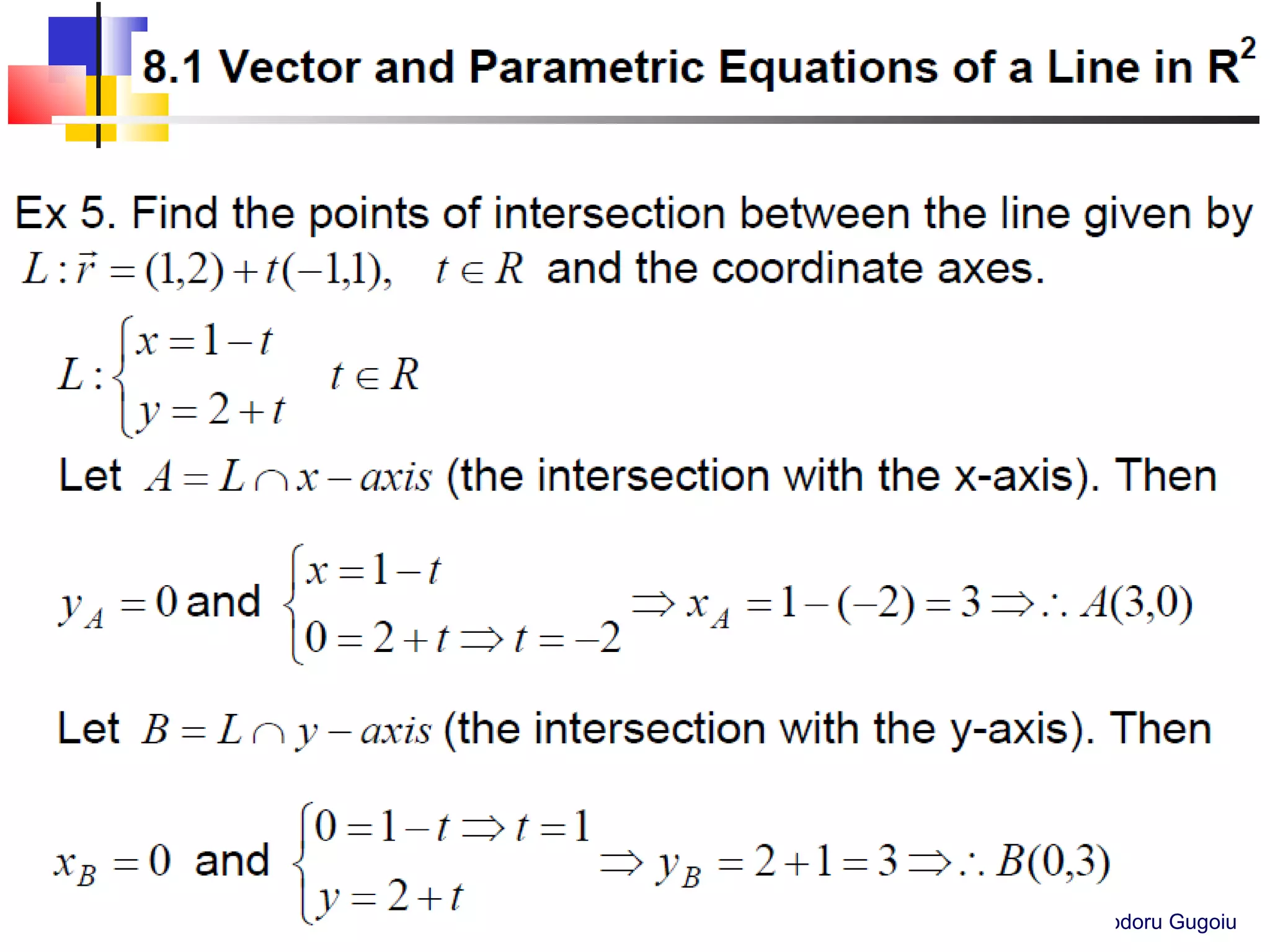 1 vector and_parametric_equations_of_a_line_in_r2 | PPT