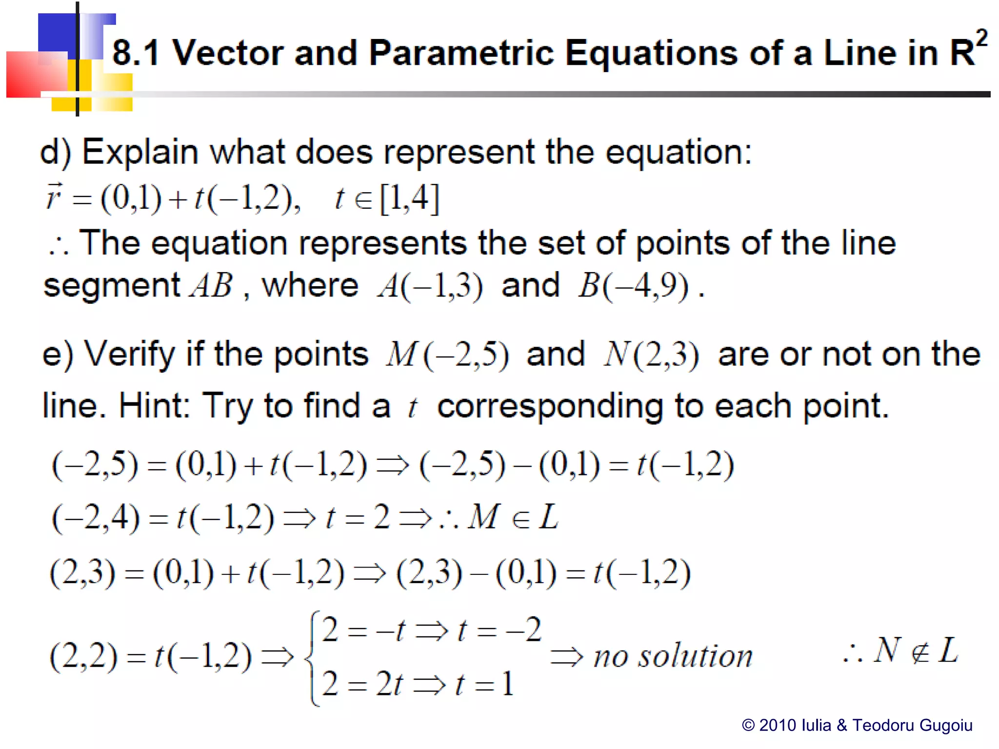 1 vector and_parametric_equations_of_a_line_in_r2 | PPT