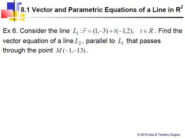 1 vector and_parametric_equations_of_a_line_in_r2 | PPT