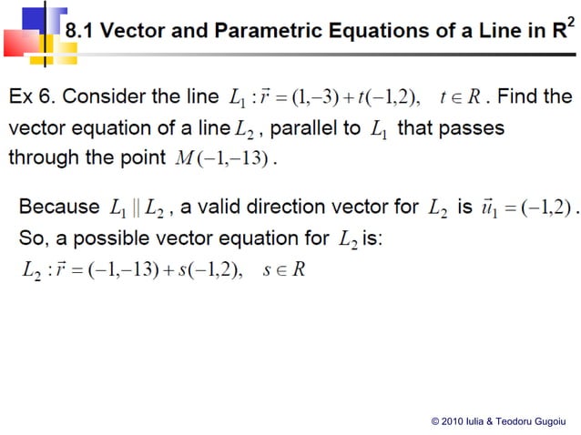 1 vector and_parametric_equations_of_a_line_in_r2 | PPT