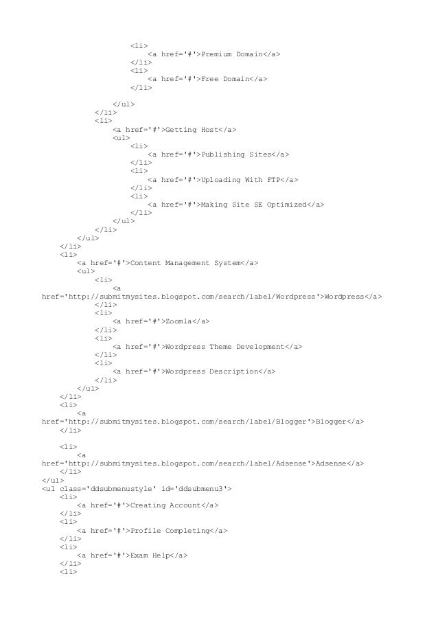 Multi Level Drop Down Menu :: Like Eg net solution menu bar