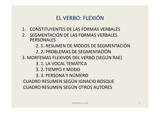 1. El verbo: flexión de las formas personales. | PDF