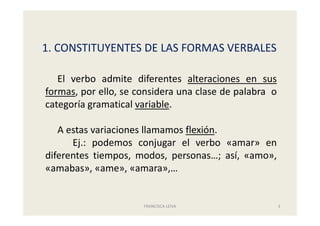 1. El verbo: flexión de las formas personales. | PDF