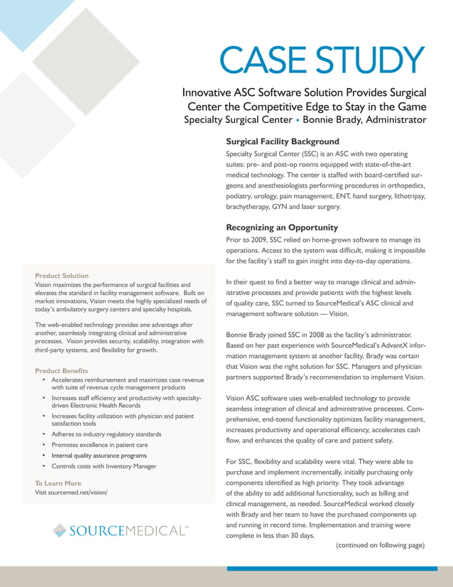 Innovative ASC Software Solution Provides Surgical Center the ...