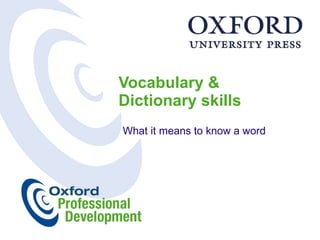 1 vocabulary and dictionary skills | PPT