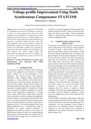 Voltage profile Improvement Using Static Synchronous Compensator STATCOM | PDF