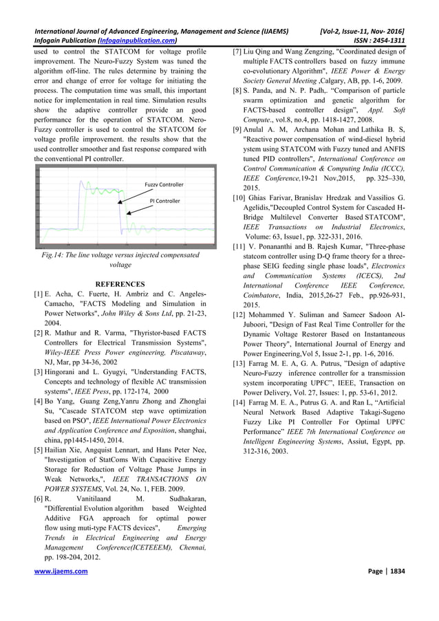 Voltage Profile Improvement Using Static Synchronous Compensator Statcom Pdf