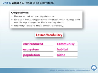 Unit 5 Lesson 1 | What Is an Ecosystem | PowerPoint | PPTX