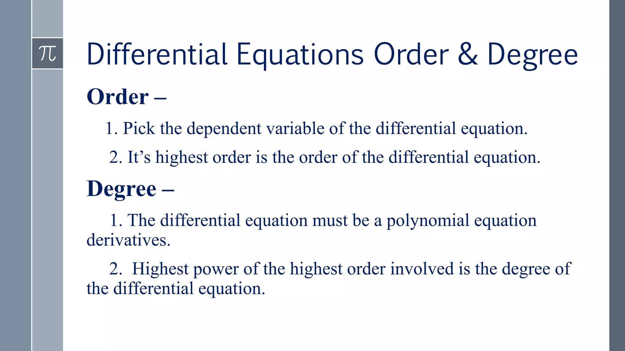 Differential equation and its order and degree | PPTX
