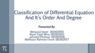 Differential equation and its order and degree | PPTX
