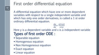 Differential equation and its order and degree | PPTX