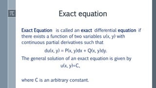 Differential equation and its order and degree | PPTX