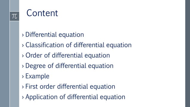 Differential equation and its order and degree | PPTX | Physics | Science