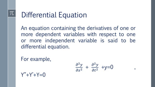 Differential equation and its order and degree | PPTX | Physics | Science