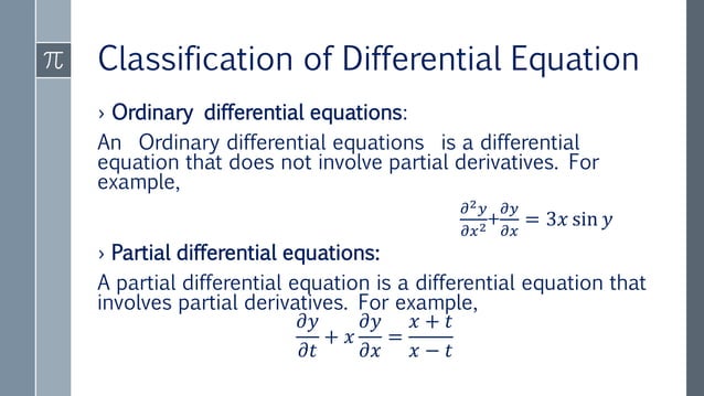 Differential equation and its order and degree | PPTX | Physics | Science