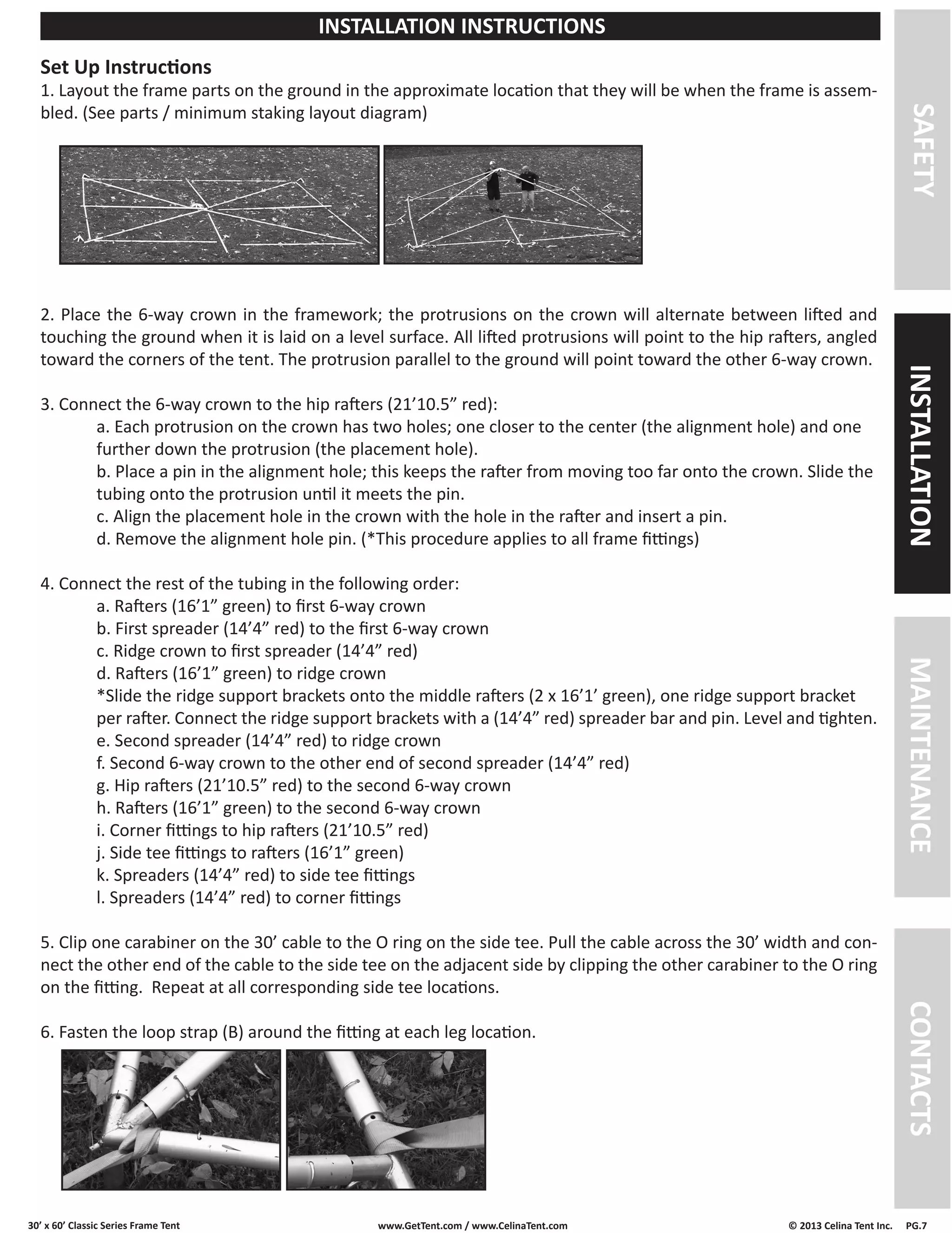 30 x 60 Frame Tent Installation Instructions | PDF