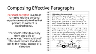 Topic 1: Writing and Composition Composing Effective Paragraph | PPT
