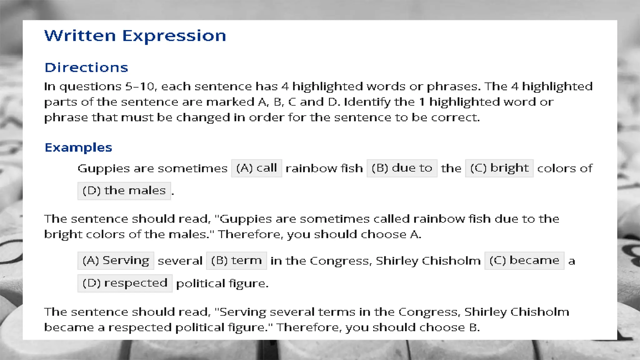 1 WEEK 1 Introduction for standardized-test grammar | PPT