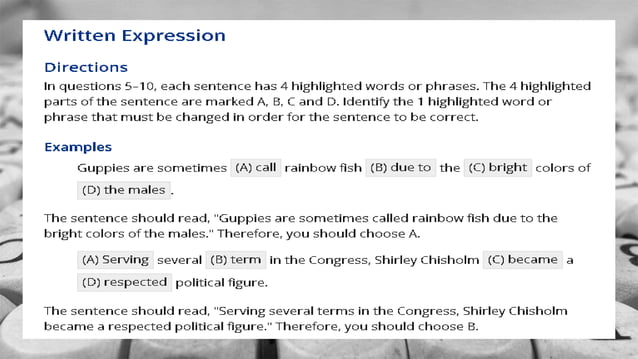1 WEEK 1 Introduction for standardized-test grammar | PPT